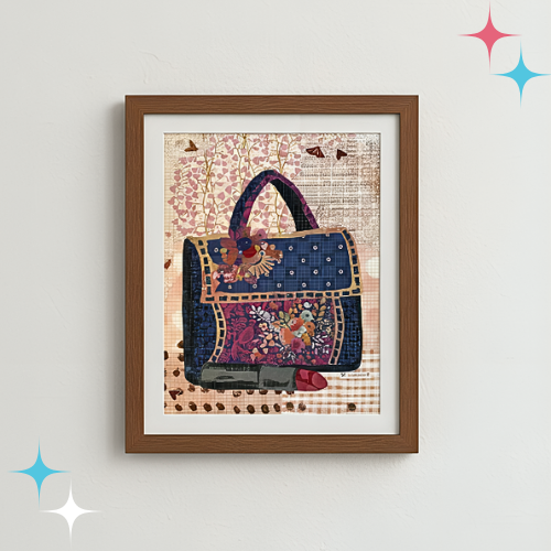 Teeny Tiny #14 Designer Handbag Collage Class – Donna’s Quilting Respite